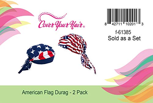 American Flag Durag - USA Doo Rag - Dew Rags for Men - Patriotic Skull ...