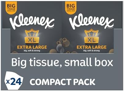Kleenex Extra Large Soft Facial Tissues, 100% Recyclable Packaging, 24 ...