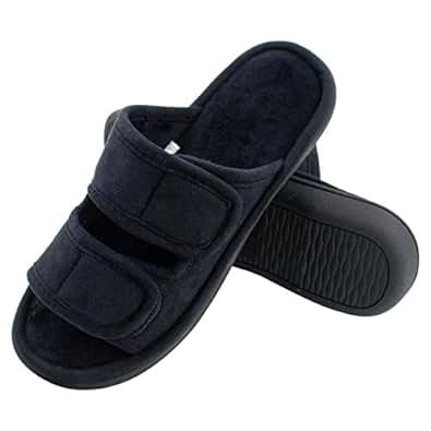 Amazon.com | Lasiper Mens Slippers, Adjustable Open Toe Orthopedic ...