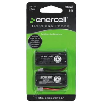 Amazon.com: Enercell 2.4V 300mAh NI-MH Cordless Phone Battery - 2-pack ...