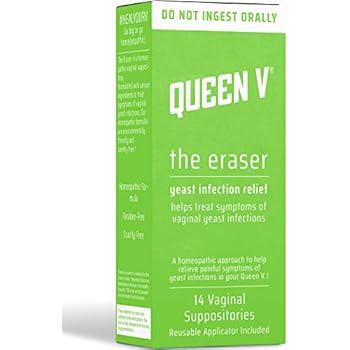 Amazon.com: Queen V The Eraser Yeast Infection Treatment | Boric Acid | 14 Vaginal Suppositories ...