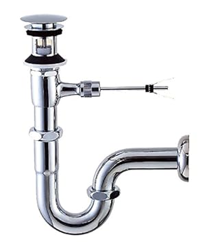 Amazon | LIXIL(リクシル)INAX 洗面器・手洗器用セット金具 ポップアップ式排水金具(呼び径32mm) 壁排水Pトラップ(排水口カバー付) LF-71PAC | 洗面水栓