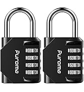 Puroma 2 Pack Combination Lock 4 Digit Outdoor Waterproof Padlock for ...