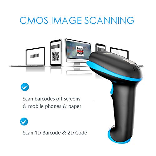 NADAMOO QR Code Scanner Wireless 2D Barcode Scanner With Stand Supports ...