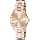 Amazon.com: Michael Kors Women's Mini Slim Runway Rose Gold-Tone Watch ...