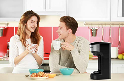 Upgrade Mini Single Serve Coffee Maker for K Cup Pods and Ground Coffee by Sboly, 90s Quick ...