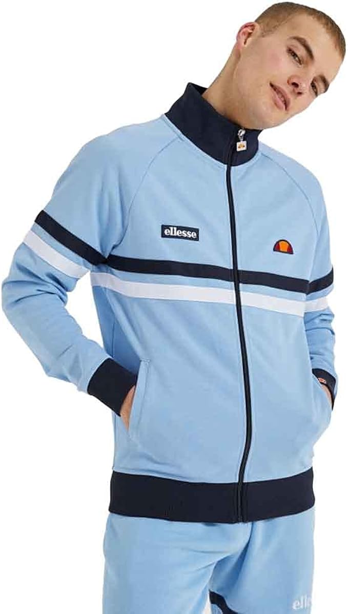 ellesse Rimini Track Top Light Blue/Navy/White: Amazon.co.uk: Sports ...