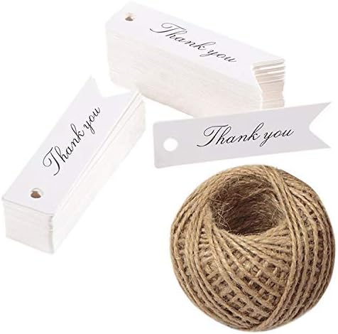 Thank You Tags,100 PCS Mini Gift Tags Hang Tags for Wedding Favors with ...