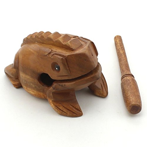 Zicome 5 Inch Wooden Handcraft Frog Animal Guiro Rasp Croaking Sound ...