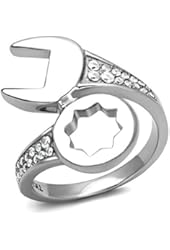 Rhodium Plated Sterling Silver High Polish Finish Mechanic's Ring Nuts ...