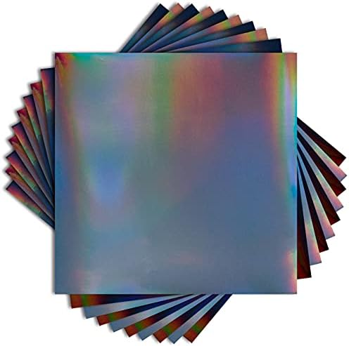 Black Metallic Vinyl Holographic & Oil Slick Vinyl Permanent for Cricut ...