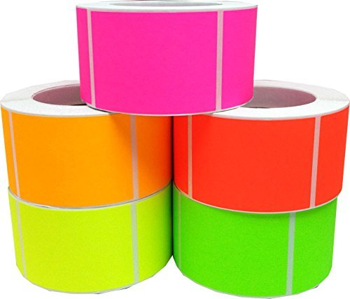 25 X 35 Inch Fluorescent Color Coding Inventory Stickers Bulk Pack Flo Green Flo Pink Flo 