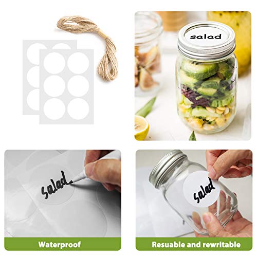 SKOCHE Mason Jars 16 oz Regular Mouth with Airtight Lids and Bands ...