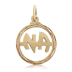 Narcotics Anonymous 7/8" Diamond Cut Solid 10K Gold NA Unity Pendant ...