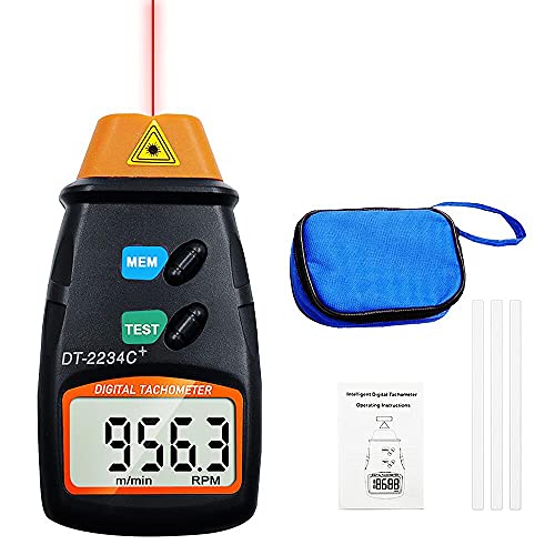 Digital Tachometer, Non-Contact RPM Speedometer, Photo Tach Tester ...