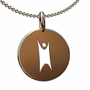 Amazon.com: 14K Pink Gold Happy Humanist Symbol Disc Pendant 14 mm in ...