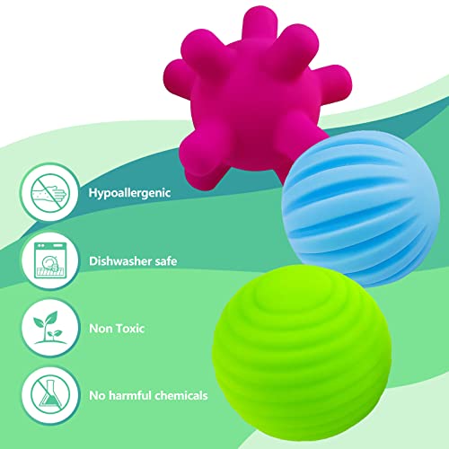 Baby Blocks Ynanimery 6 Pack Sensory Balls For Toddlers, Sensory Baby ...