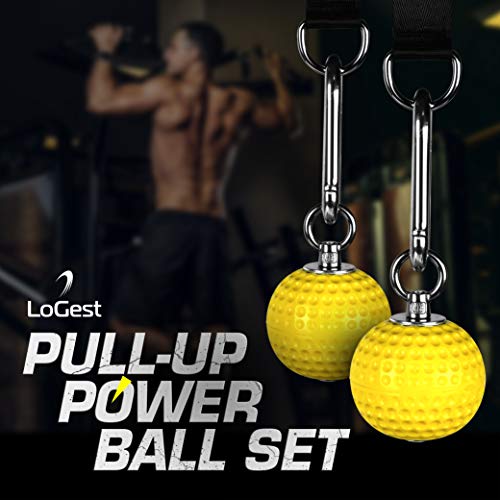Climbing Pull Up Power Ball Set - Hold Grips with Strap - Non Slip Hand ...
