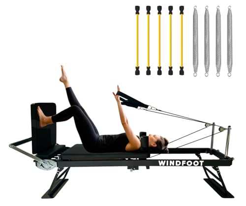 Pilates Reformer Machine Equipment With Springs & Cords For Home ...