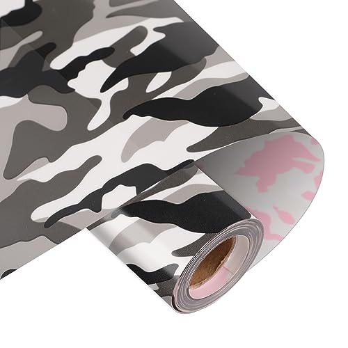 HTVRONT HTV Vinyl Rolls Heat Transfer Vinyl - 12" x 8ft Camo Black ...
