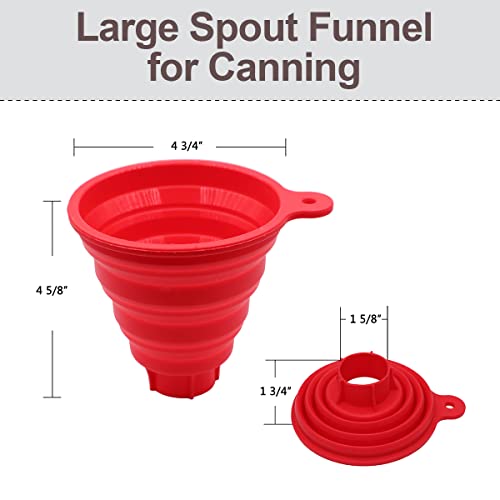 KongNai Silicone Collapsible Funnel for Jars, Foldable Large Canning Jar Funnel for Wide Mouth ...