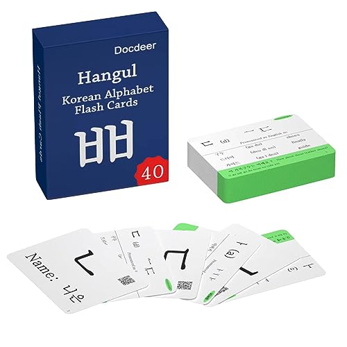 Hangul Korean Alphabet Syllabary Flash Cards for Beginners & Adults ...