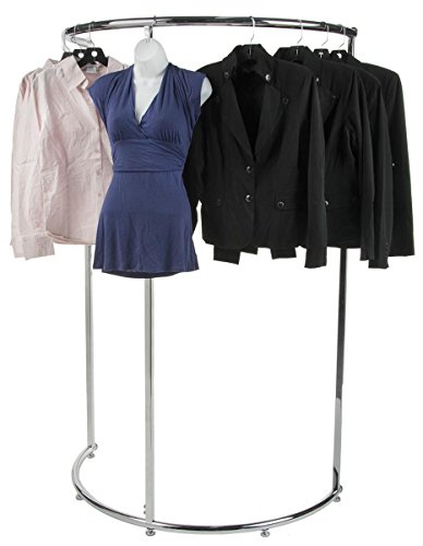 Displays2go Half Circle Clothing Rack, Adjustable Height from 48-72 ...