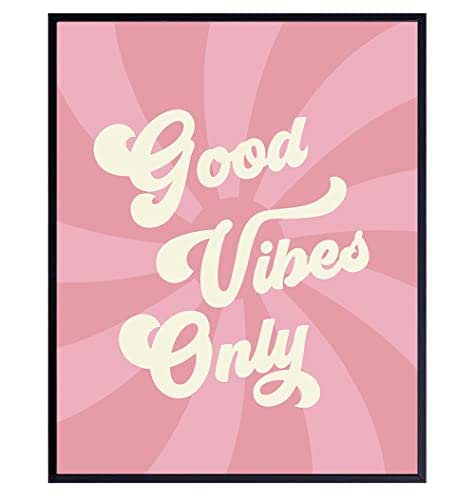 Amazon.com: Yellowbird Art & Design Good Vibes Only Wall Art - Good ...