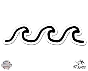Amazon.com: GT Graphics Wave Simple Outline - Vinyl Sticker Waterproof ...