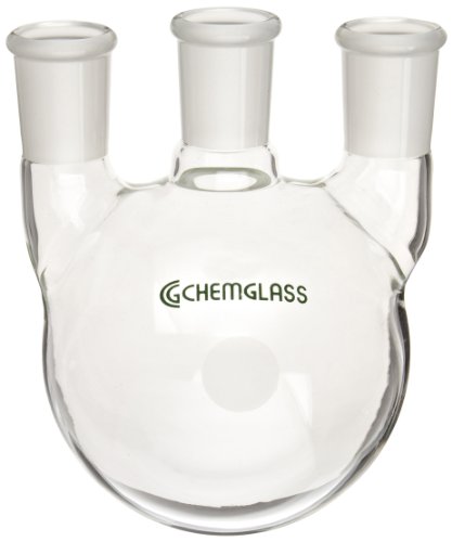 Chemglass CG-1522-45 Glass 1000mL Round Heavy Wall 3 Neck Bottom ...