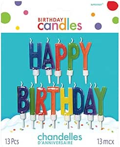 Amazon.com: Party Time Molded Letter Birthday Candles With Holder, Pack ...