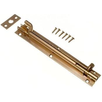 Door Barrel Slide Bolt Cranked Offset 100Mm 4 Inch Brass + Screws ...