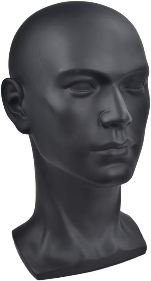 Plastic Men Mannequins Head Dummy Realistic Male Wig Mannequin Dummy ...