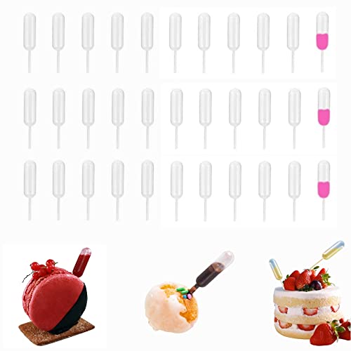 Disposable Plastic Transfer Cupcake Pipettes - 50pcs 4ml Mini Squeeze ...