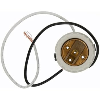 Leviton 8876 Incandescent Lampholder, Porcelain, Medium Base, with ...