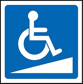 Wheelchair Ramp Logo - Self adhesive sticker 100mm x 100mm: Amazon.com ...