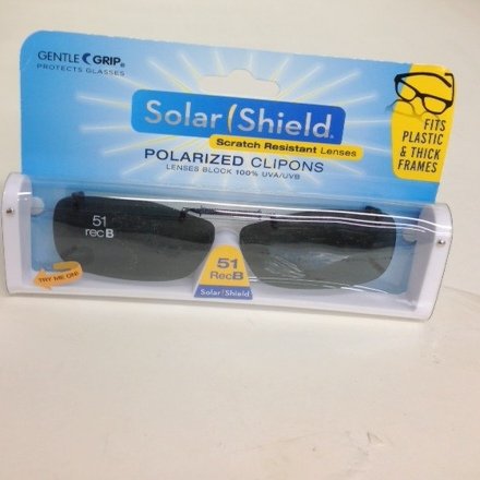 Amazon.com: SOLAR SHIELD Clip-on Polarized Sunglasses Size 51 Rec B ...