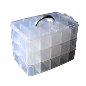 Amazon.com: MicroMall 3 Layers 30 Compartments Plastic Stackable Clear ...