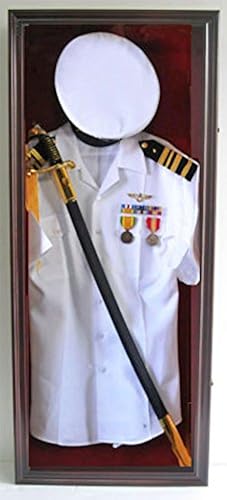 DisplayGifts Military Uniform Sword Gun Display Case Shadow Box ...