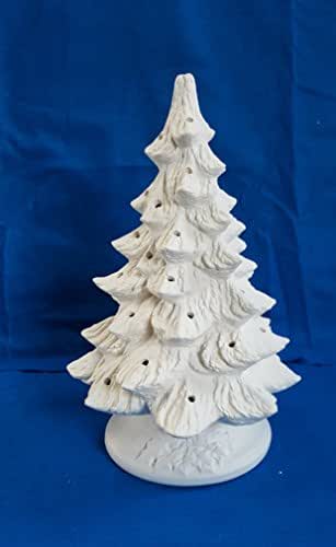 Amazon.com: 12" Classic Ceramic Christmas Tree and Base unpainted ...