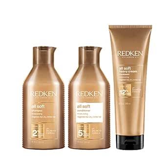 Redken All Soft Shampoo and Conditioner Set, 3 Bundle Pack for Dry ...