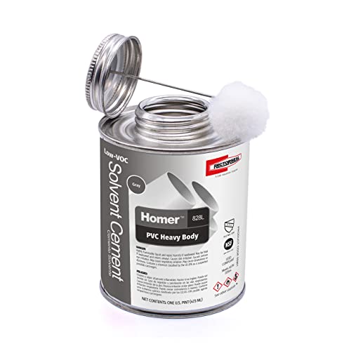 Rectorseal 55961 Pint 828L Heavy Body Grey Low Voc Pvc Solvent Cement ...