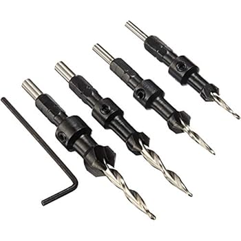 Wolcraft Screw Setter Set with Tapered Drill Bits - Tapered End Mills ...