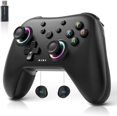 AceGamer Aurora 2.4G Bluetooth Wireless Controller for Windows PC/Switch/Stem/iOS/Android ...