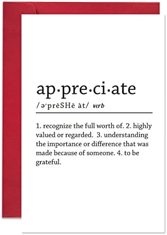 Ogeby Cute Appreciate Definition Card, Funny Thank You Card for Him Her ...