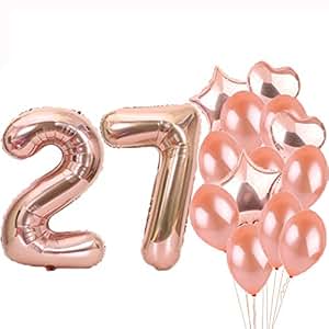 Amazon.com: Sweet 27th Birthday Decorations Party Supplies,Rose Gold ...