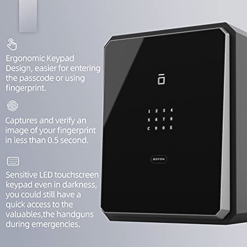 BOFON Fingerprint Password Safe Box with Key, Home Safe, Security Box ...