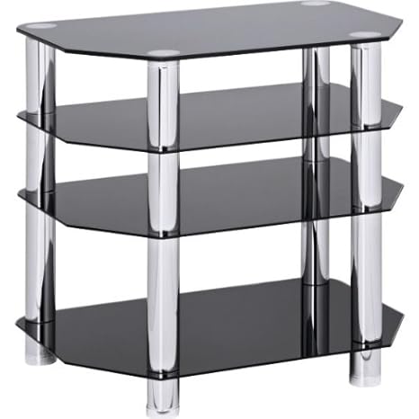 Essentialz Hygena Matrix Small TV Entertainment Unit - Black Glass with ...