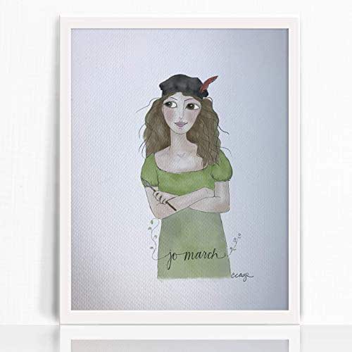 Amazon.com: Jo March - Little Women - Literary Art Print : Handmade ...