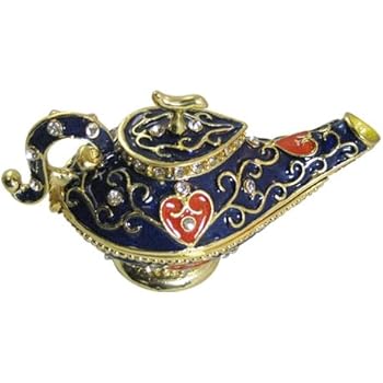 Amazon.com: Red Genie Lamp Bejeweled Collectible Trinket Jewelry Box ...